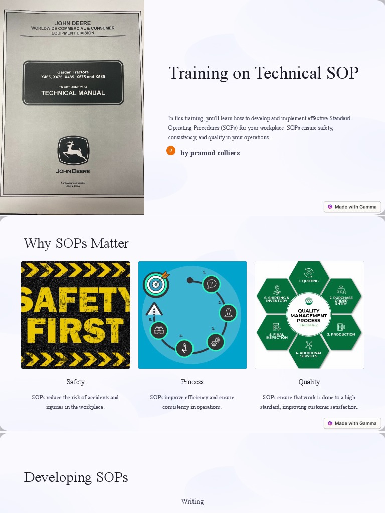 Training on Technical SOP | PDF | Usability | Safety