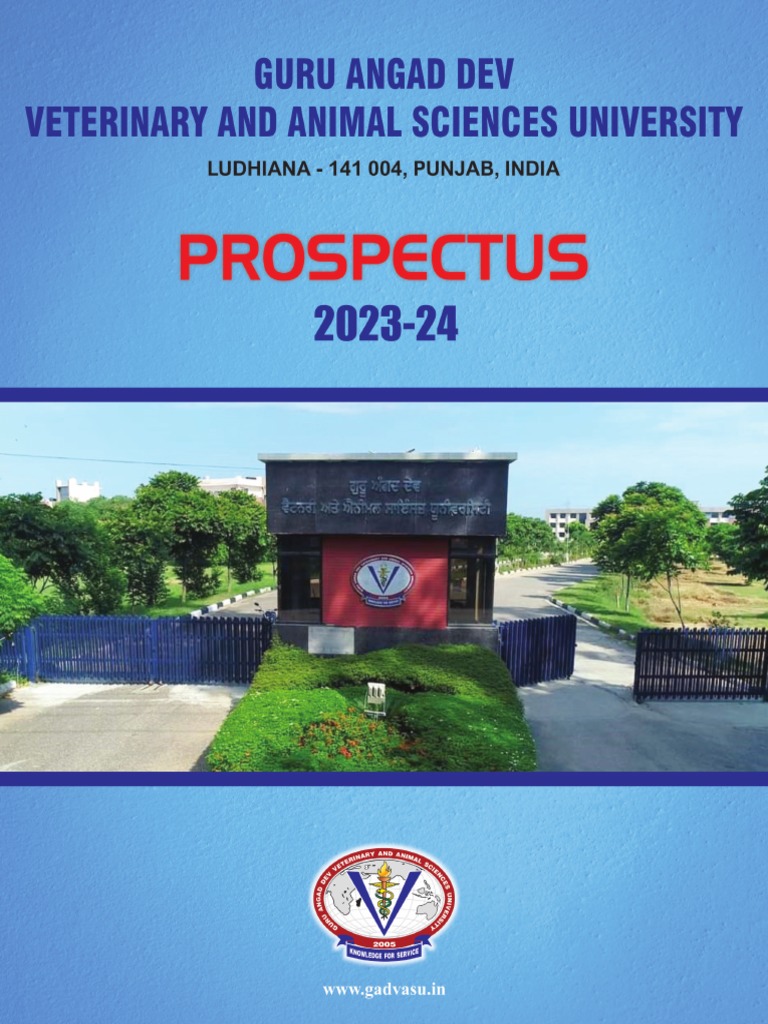 GADVASU Prospectus 2023-24 | PDF