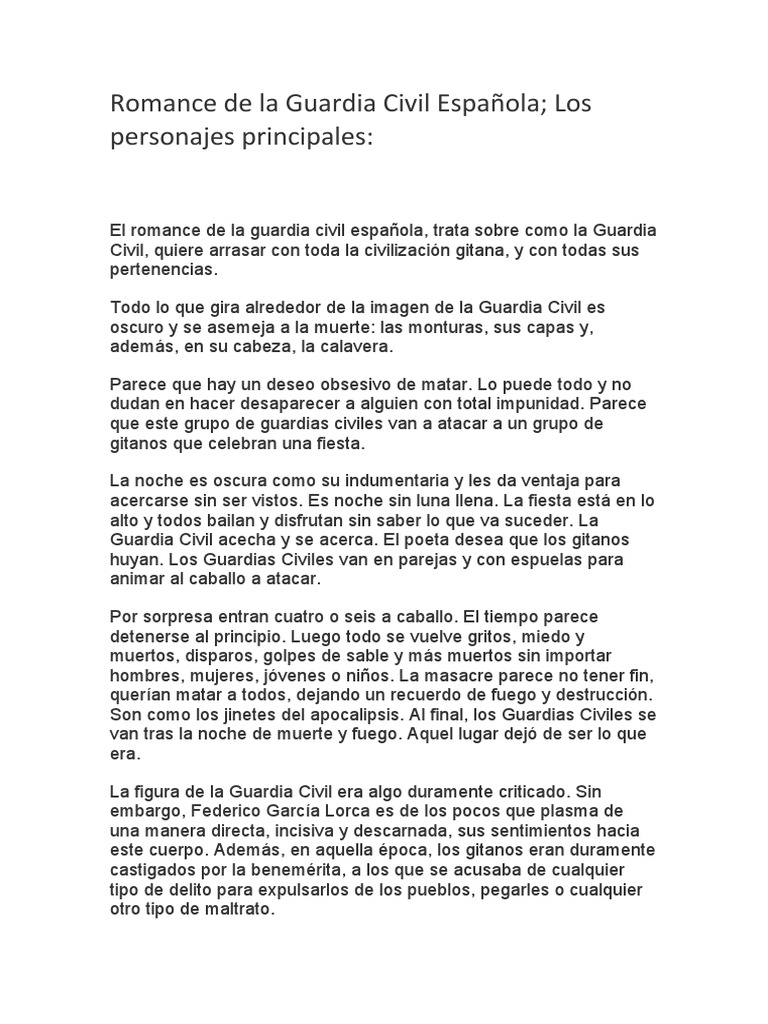 Análisis de Un Romance Del Romancero Gitano | PDF