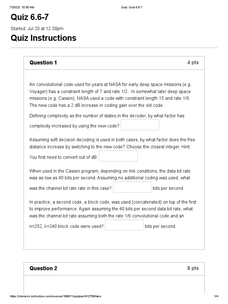 Quiz - Quiz 6.6-7 | PDF | Encodings | Electrical Engineering Quiz - Quiz 6.6-7 | PDF | Encodings | Electrical Engineering