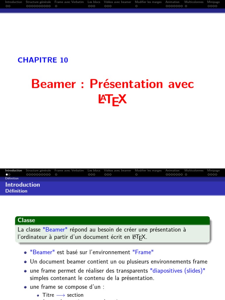Chapitre 10 - Beamer, présentation avec Latex | PDF