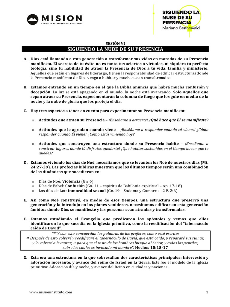 JEPS 2023 - SESIÓN VI - Siguiendo La Nube de Su Presencia | PDF JEPS 2023 - SESIÓN VI - Siguiendo La Nube de Su Presencia | PDF