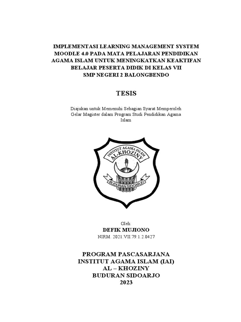 Halaman Depan Tesis Revisi | PDF
