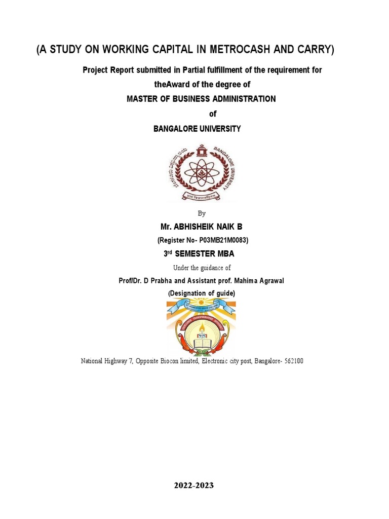 Abhishek (P03MB210083) Project Work | PDF | Capital Structure ...