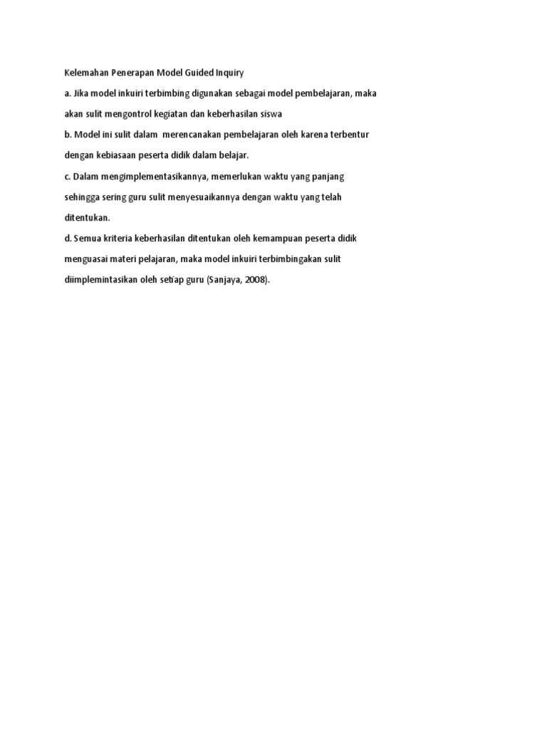 Kelemahan Penerapan Model Guided Inquiry | PDF | Pengembangan Diri