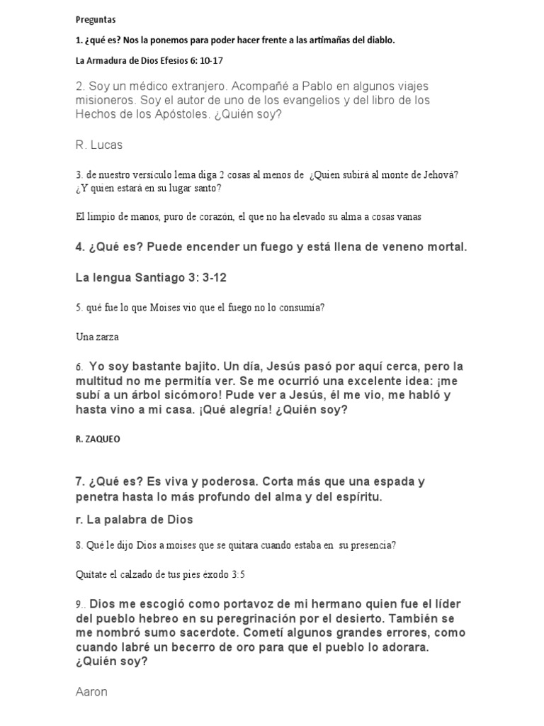 Preguntas Biblicas | PDF
