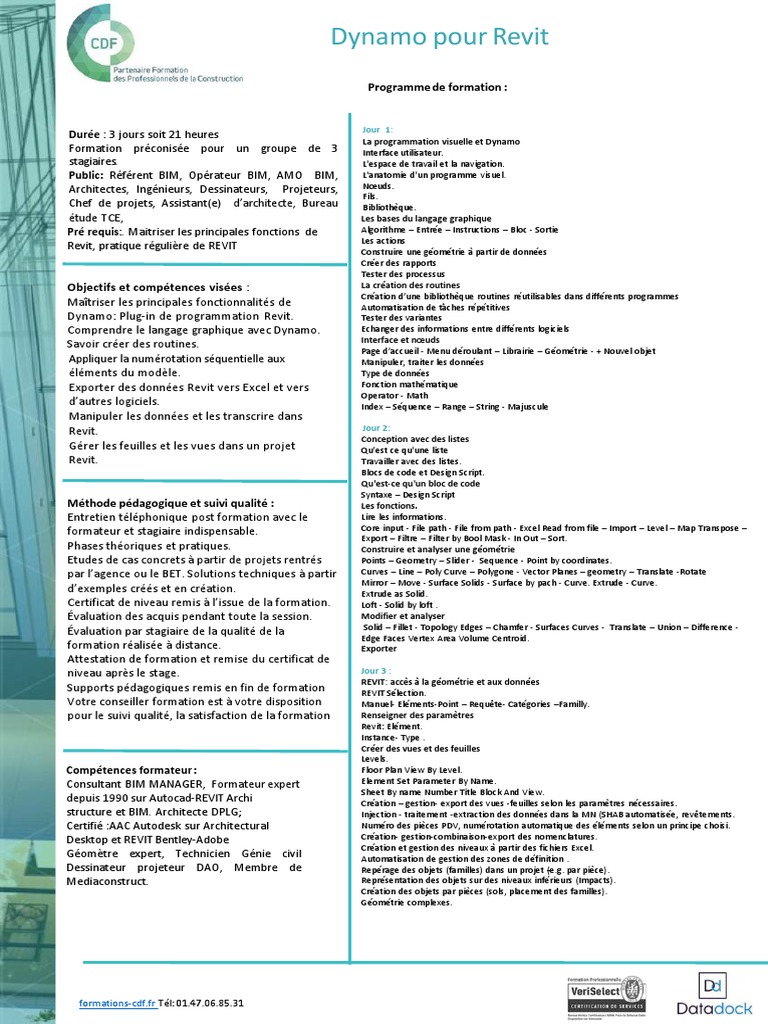 Formation Dynamo Revit | PDF