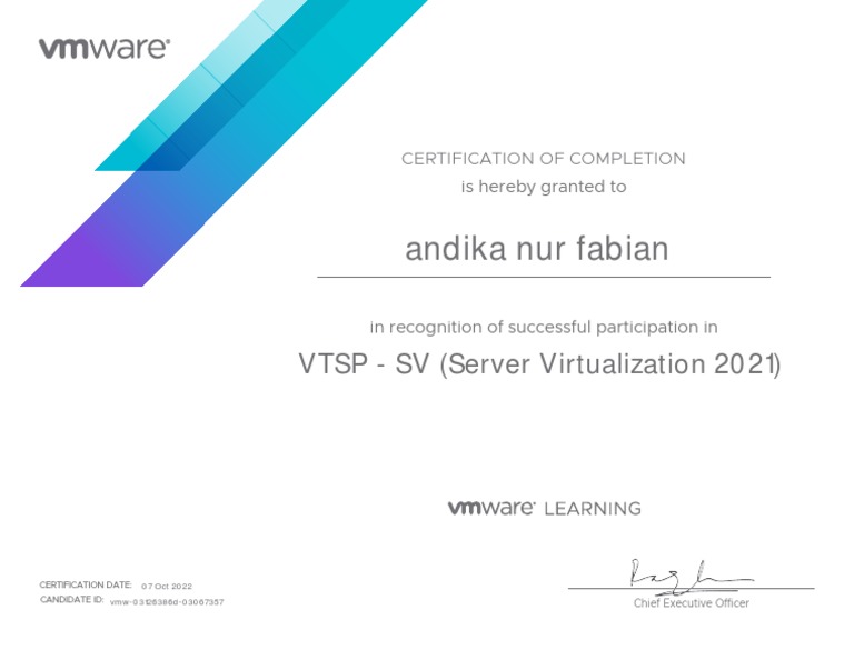 VTSP Certification Completion 2021 | PDF