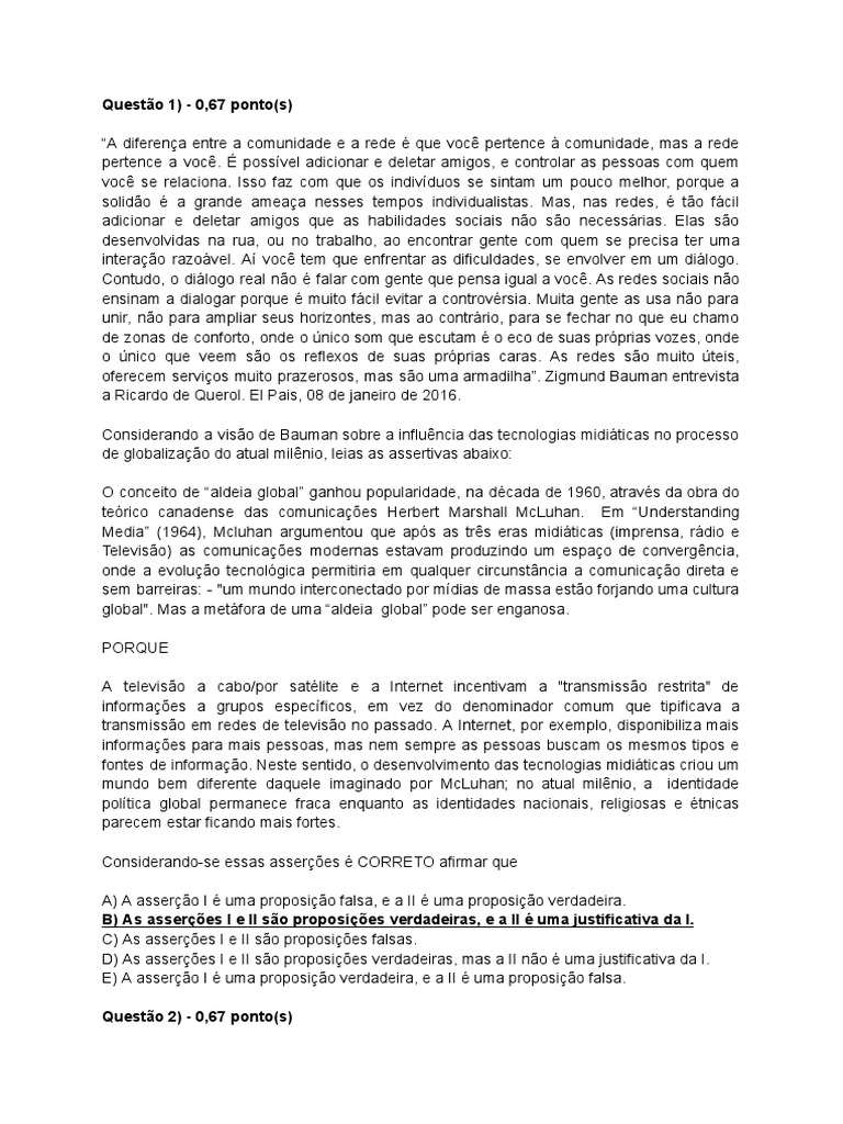 AC3 - Filosofia e Contemporaneidade | PDF