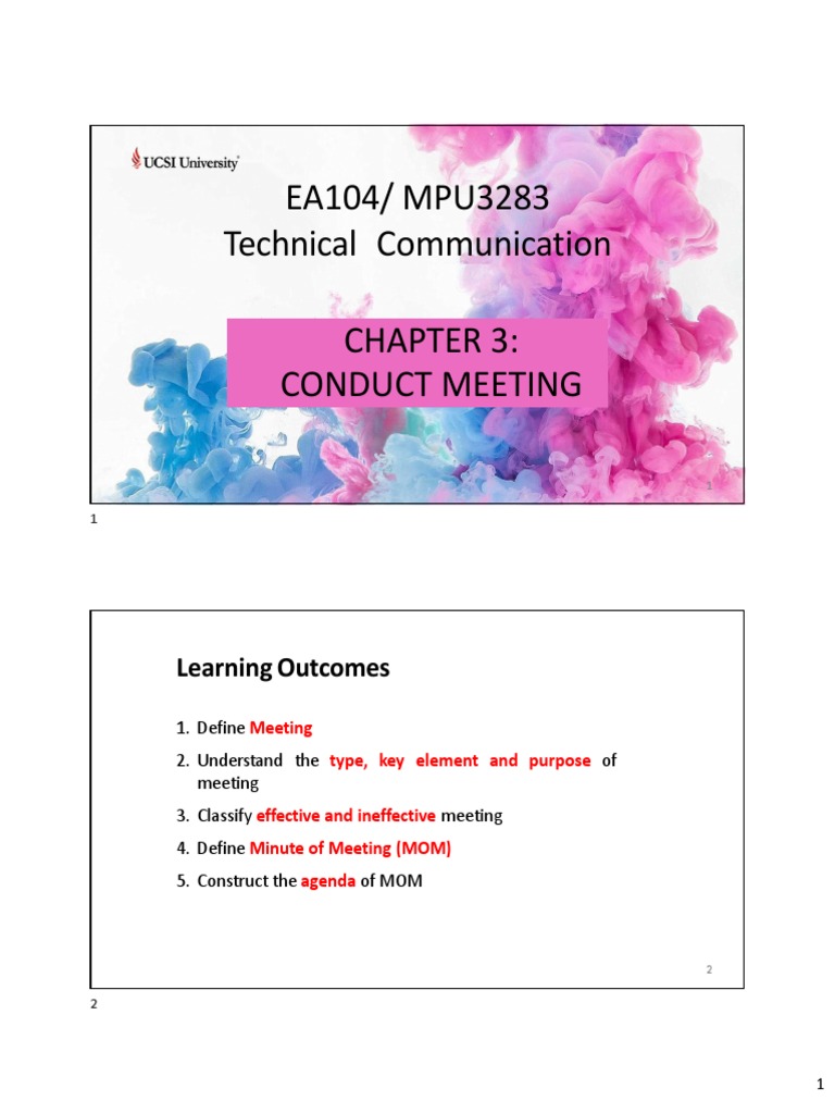 Chapter 3 Conduct Meeting | PDF