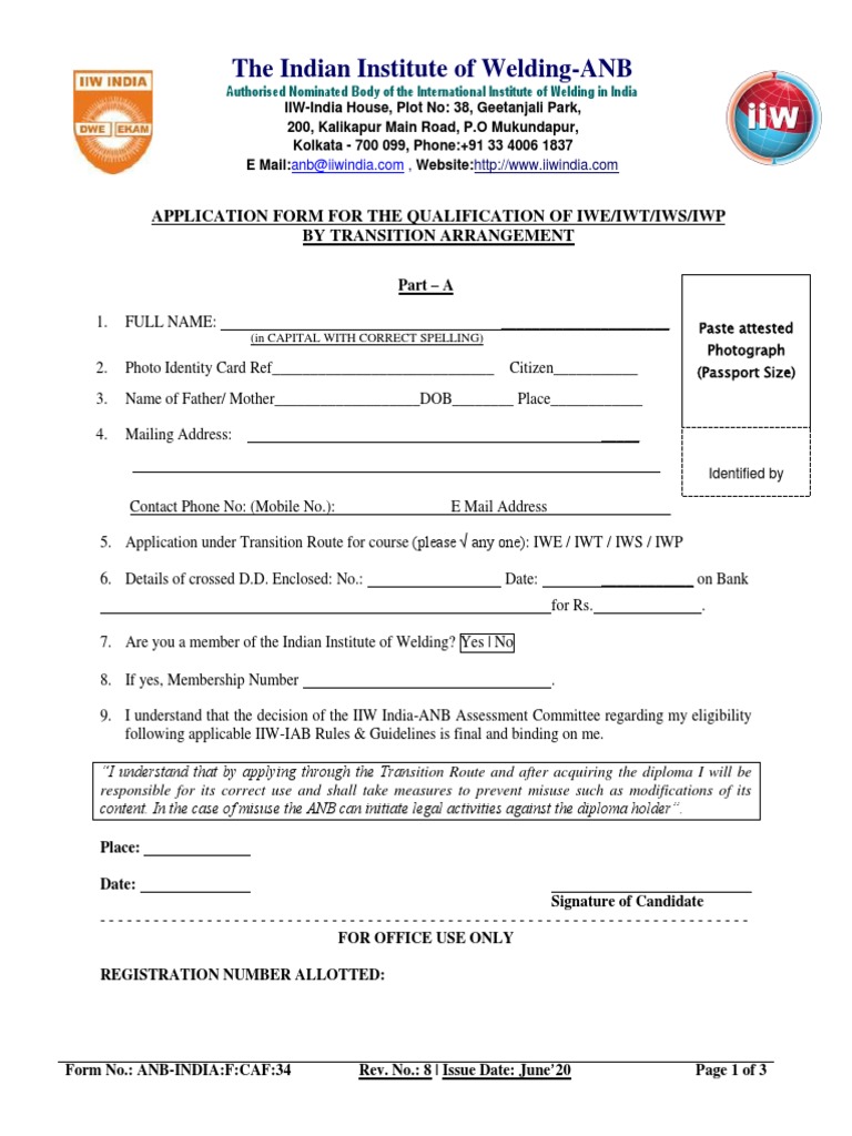 05 ANB-INDIA-F-CAF-34 Application-Form TR-RT IWEIWTIWSIWP r8 June-20 | PDF