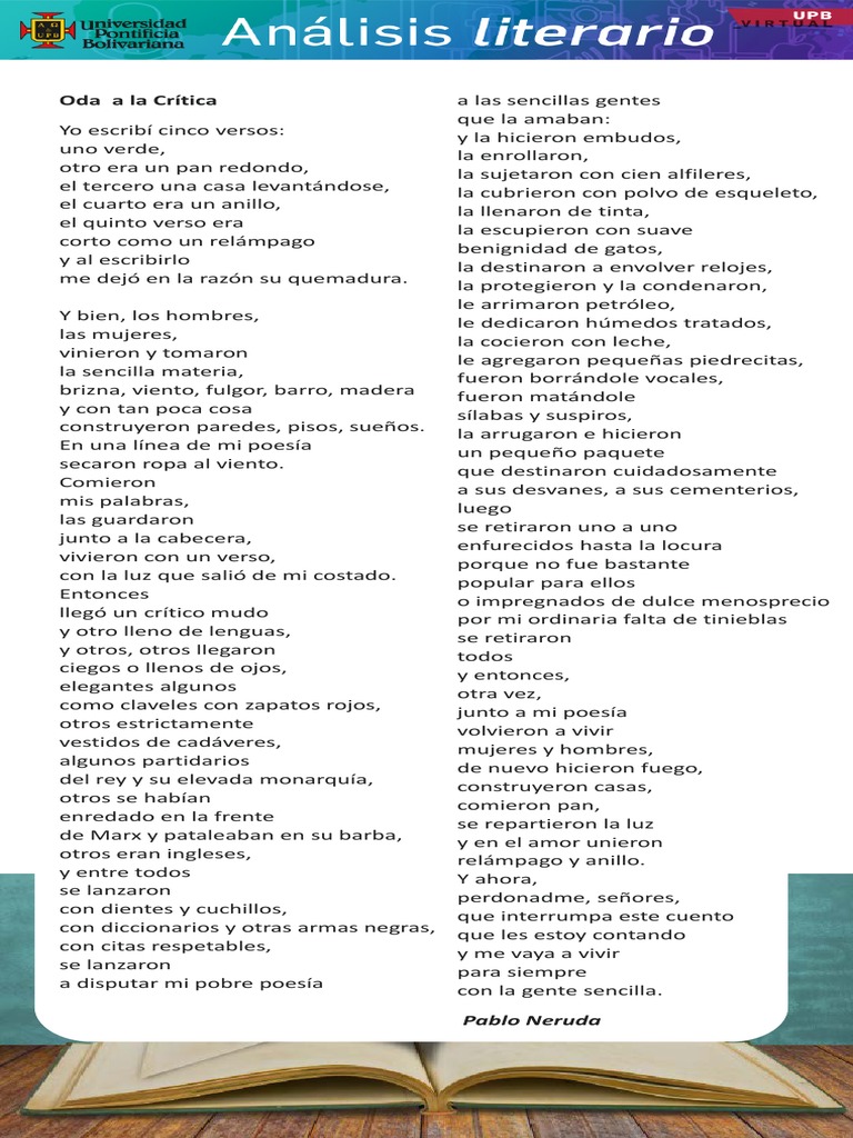 Poesia y Oda A La Critica, Pablo Neruda | PDF