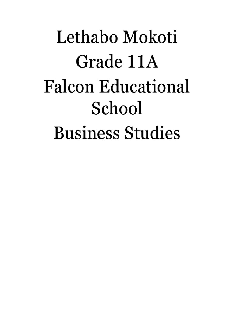 Business Studies Grade 11-Assignment | PDF | Nursing | Occupational Stress