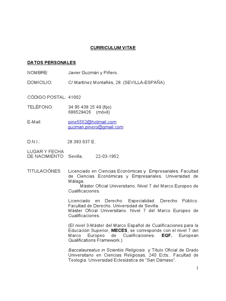 Javier Guzman.curriculum | PDF