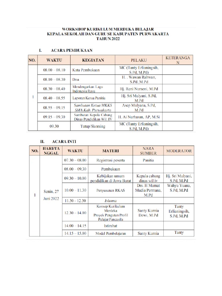 Contoh Jadwal Iht | PDF