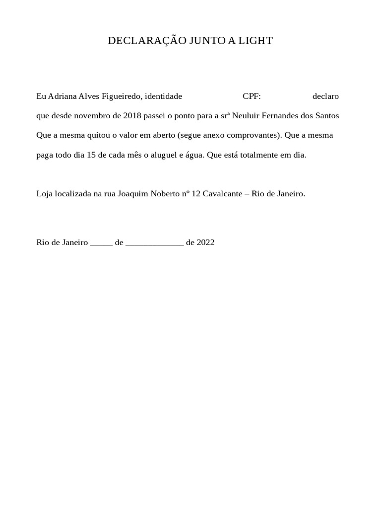 Declaração Light | PDF