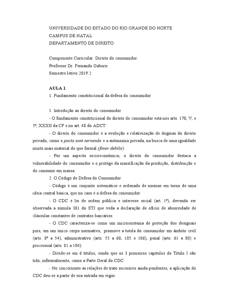 Roteiro de Aulas | PDF | Direito