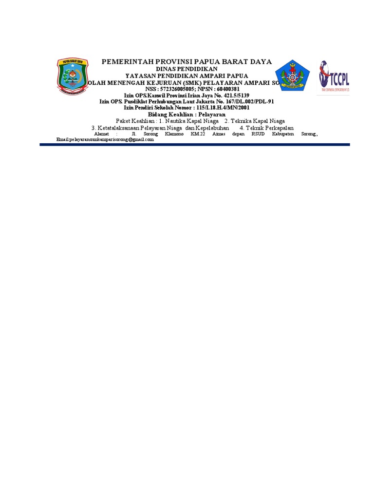 Kop Surat Ampari Papua Barat Daya | PDF