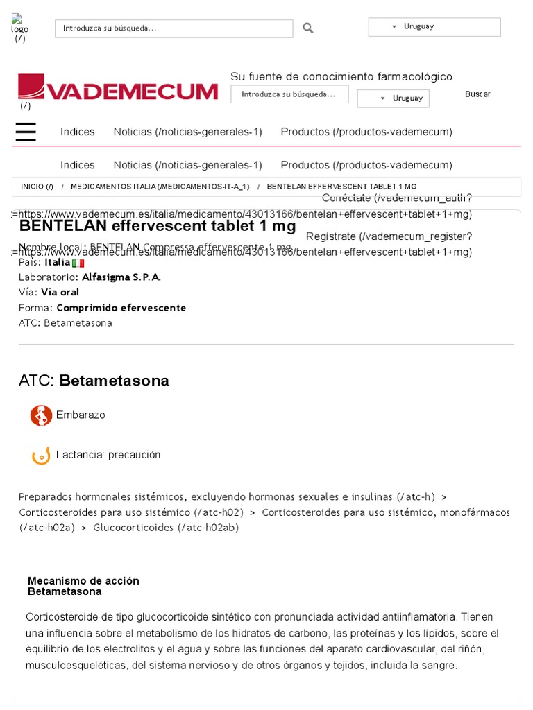 BENTELAN Compressa Effervescente 1 MG de Italia ? | PDF