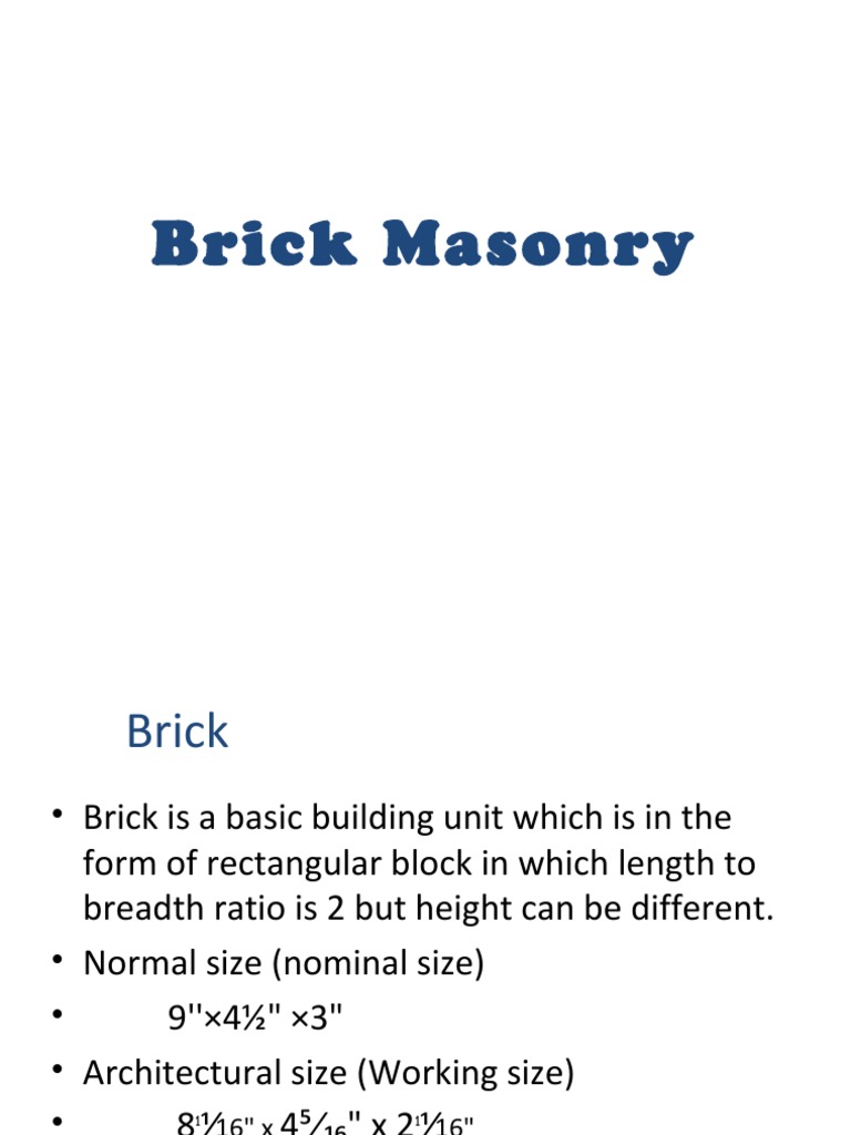 Brick Masonry | PDF | Brick | Materials