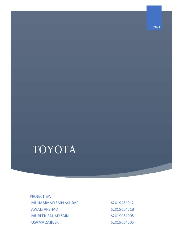 TOYOTA- PROJECT | PDF
