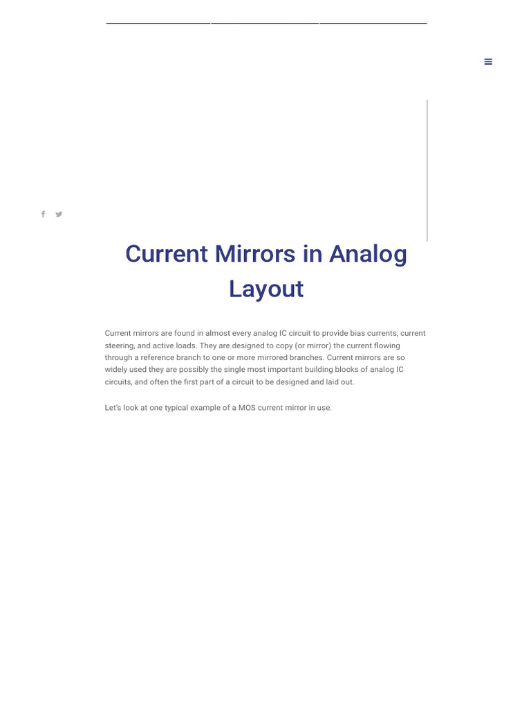 Current Mirrors in Analog Layout _ Pulsic | PDF