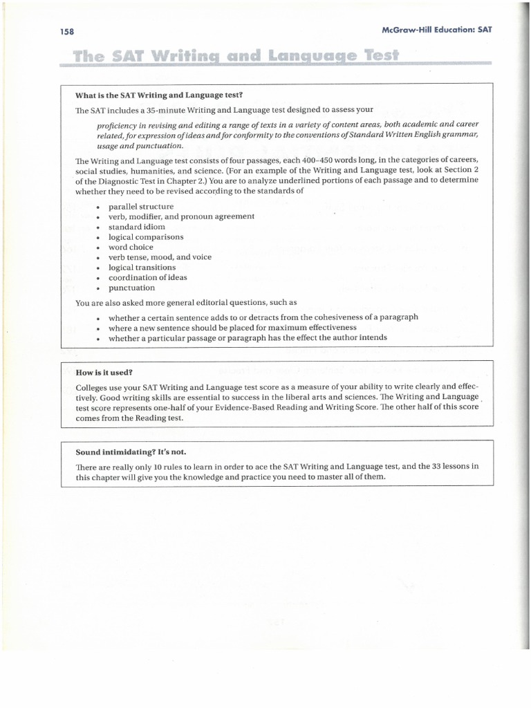 New Sat English - Writing 158-210 | PDF