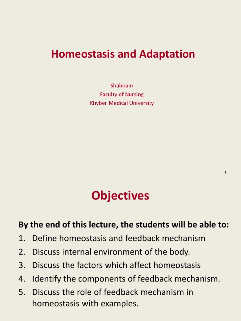 2 Homeostasis and Adaptation (Unit-II) - 1 | PDF