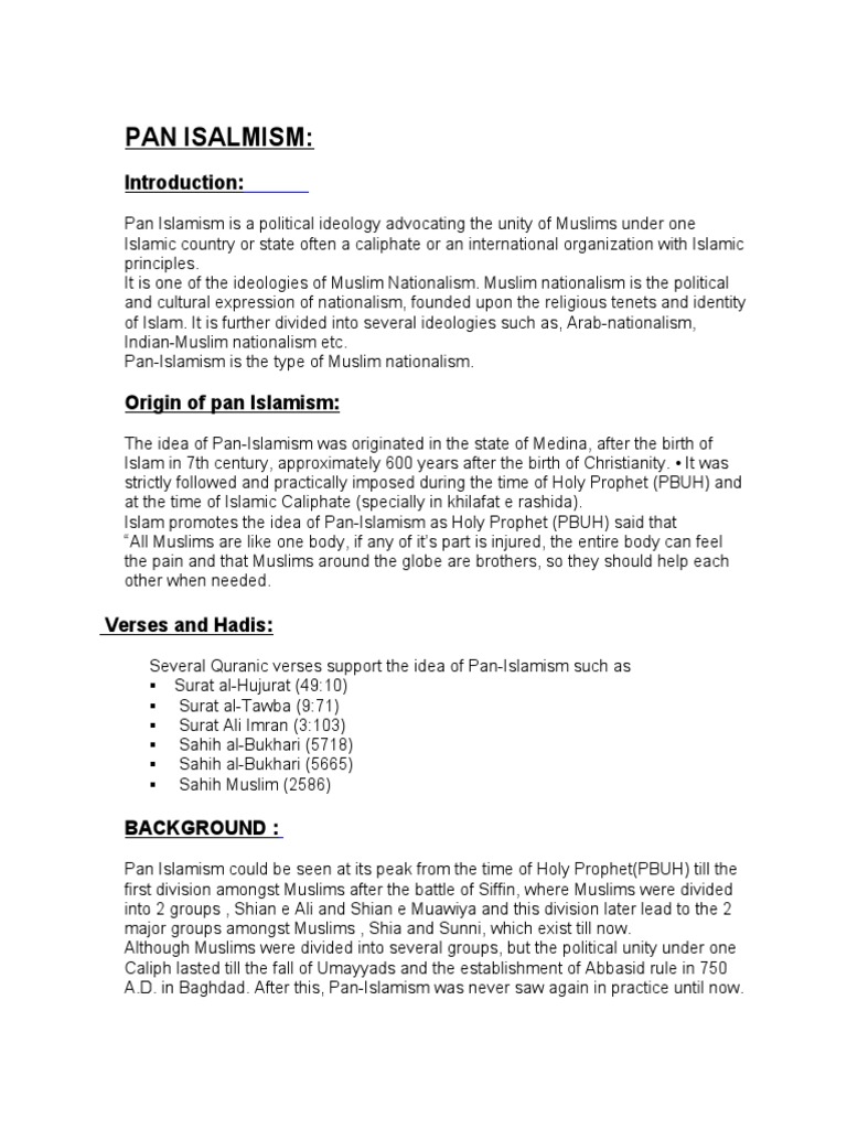 Pan Islamism and Afghani | PDF | Pan Islamism | Caliphate