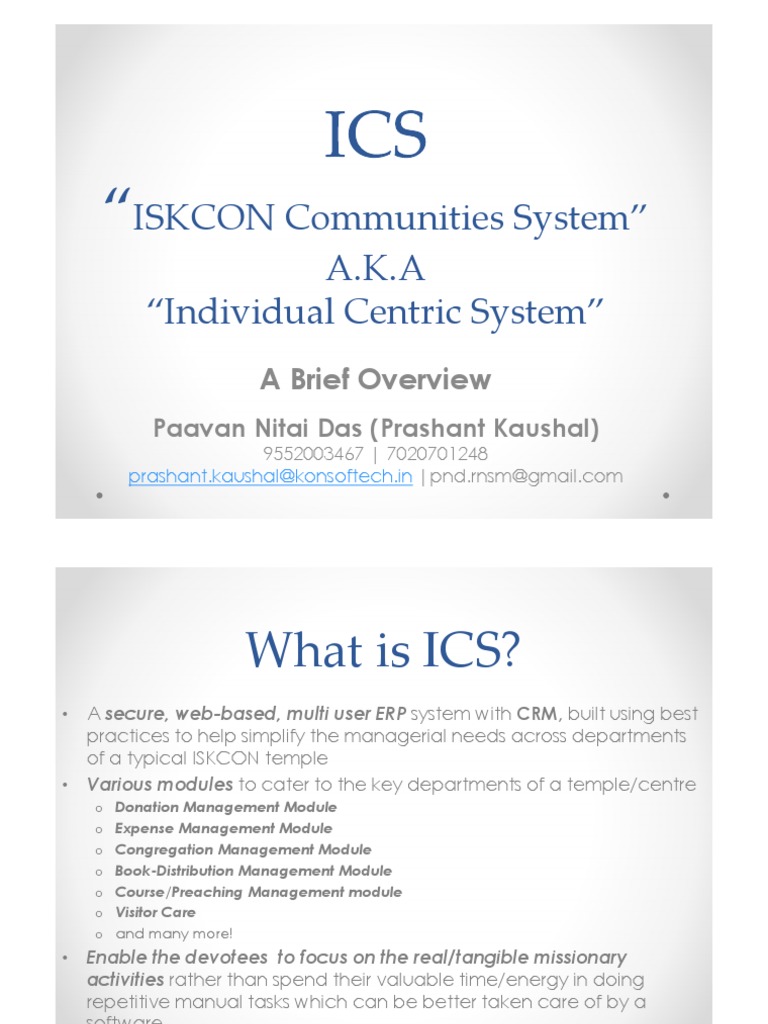 ICS - Brief Overview v1.10 | PDF