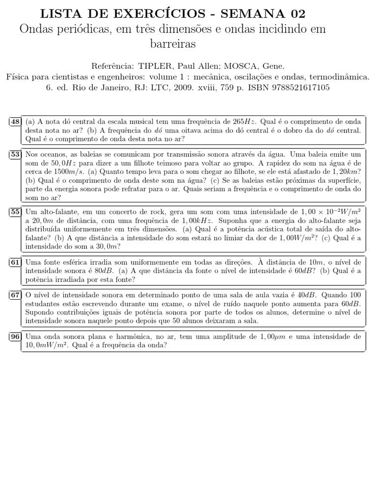 Lista Exercicios Recomendados | PDF