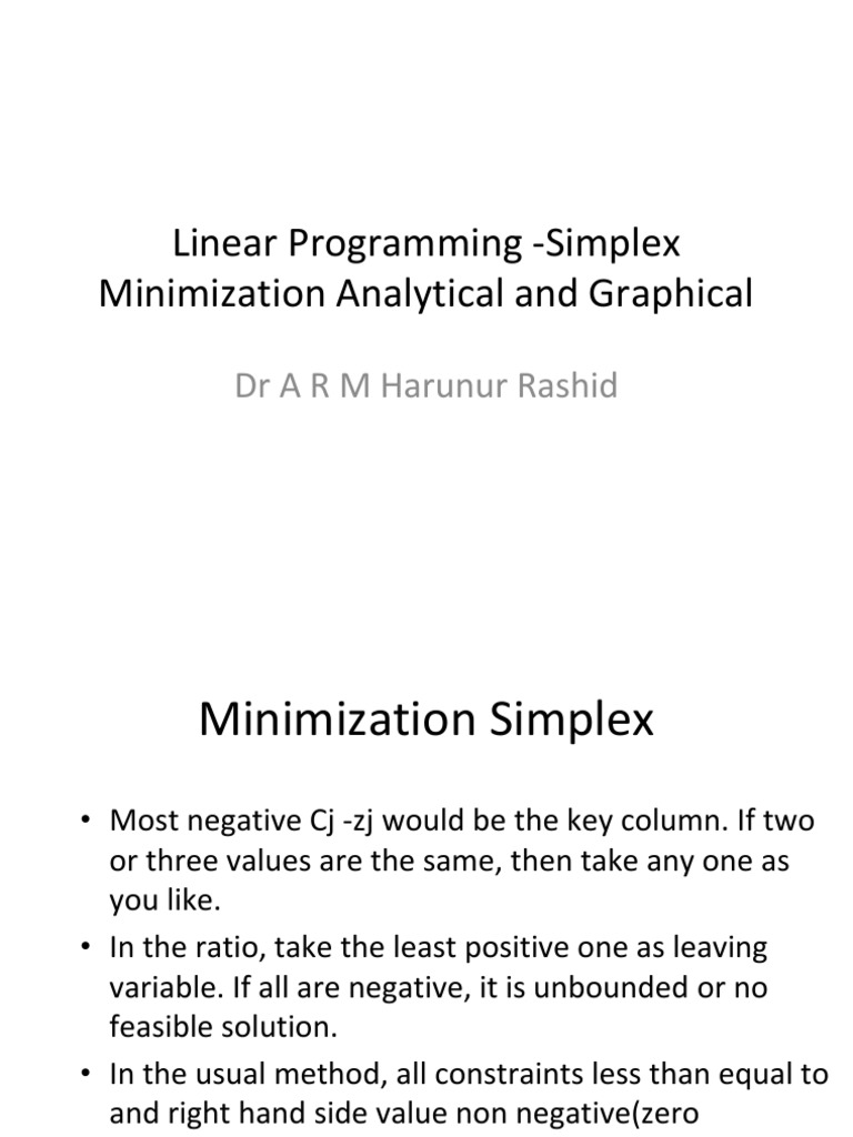 3 LP Minimization Simplex 2023 Add | PDF 3 LP Minimization Simplex 2023 Add | PDF