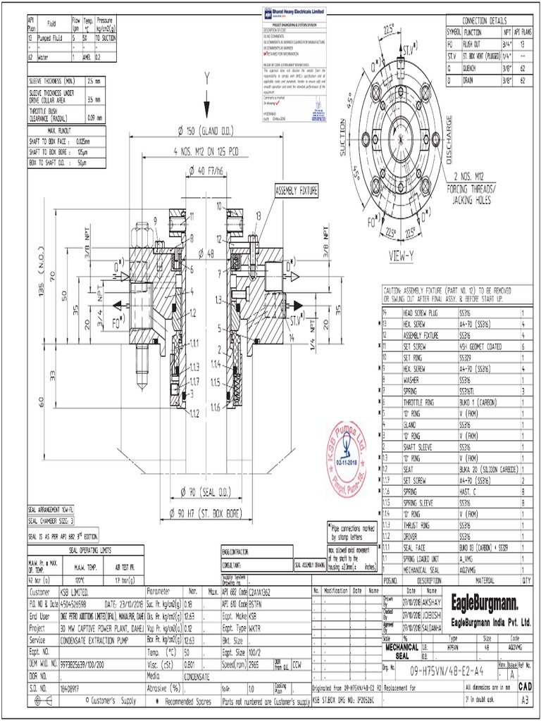Code-4 Mechanical Seal Dwg CEP | PDF