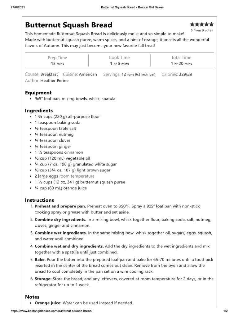 Butternut Squash Bread | PDF