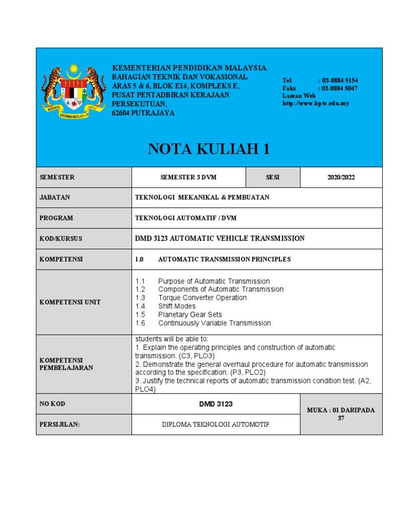 Penghantaran Automatik | PDF | Teknologi & Rekayasa
