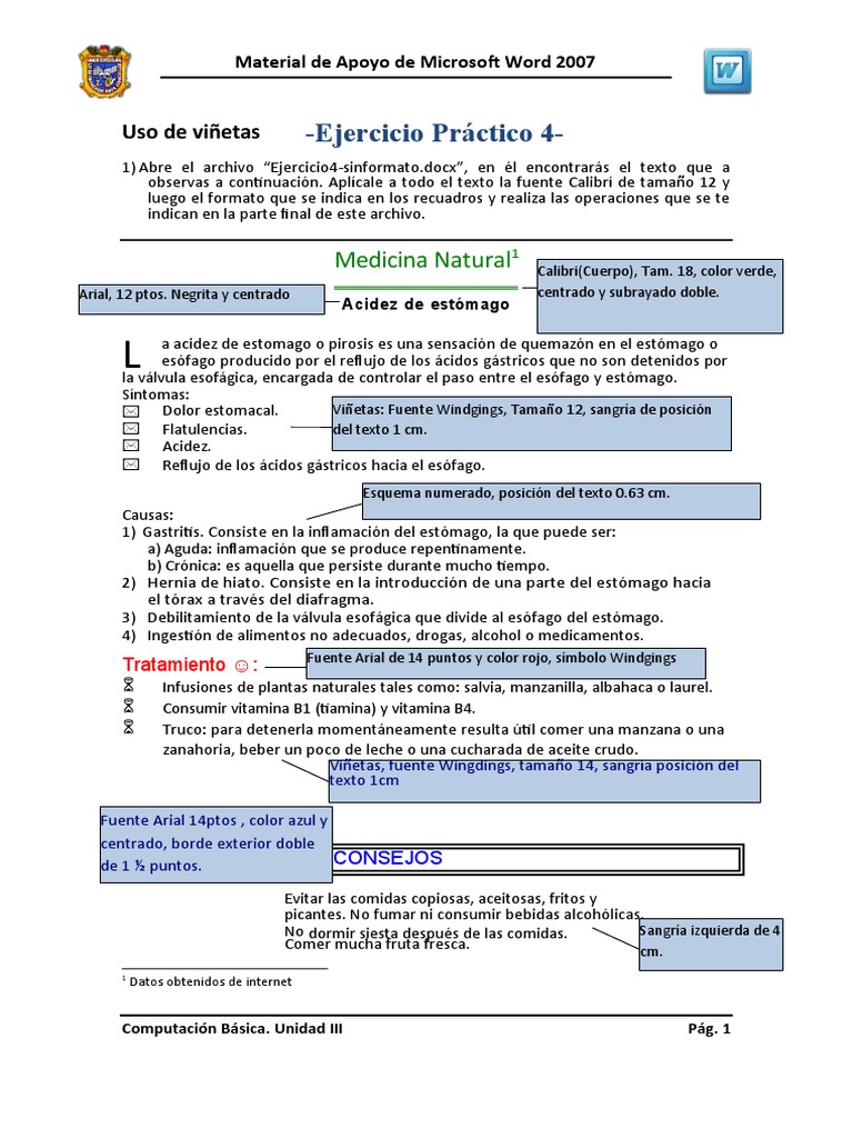 Ejercicio4 Vinetas | PDF | Acidez | Estómago