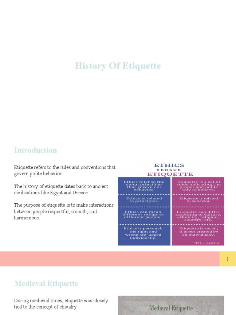 History of Etiquette | PDF