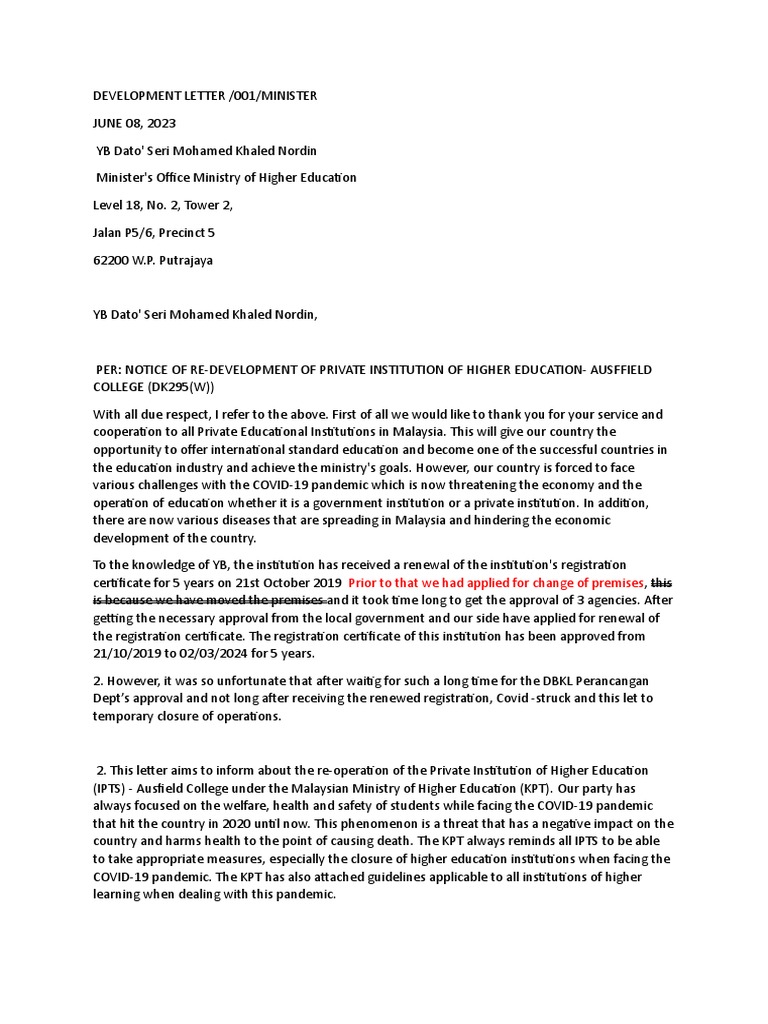 Development Letter | PDF | Employment | Layoff