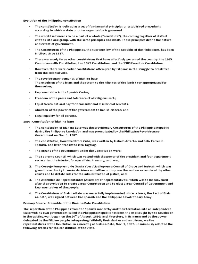 Evolution of The Philippine Constitution | PDF | Philippines | Justice