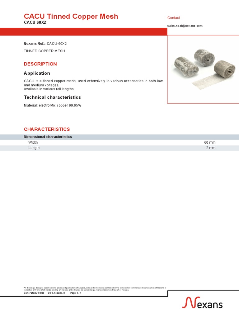 Nexans CACU-60X2 | PDF