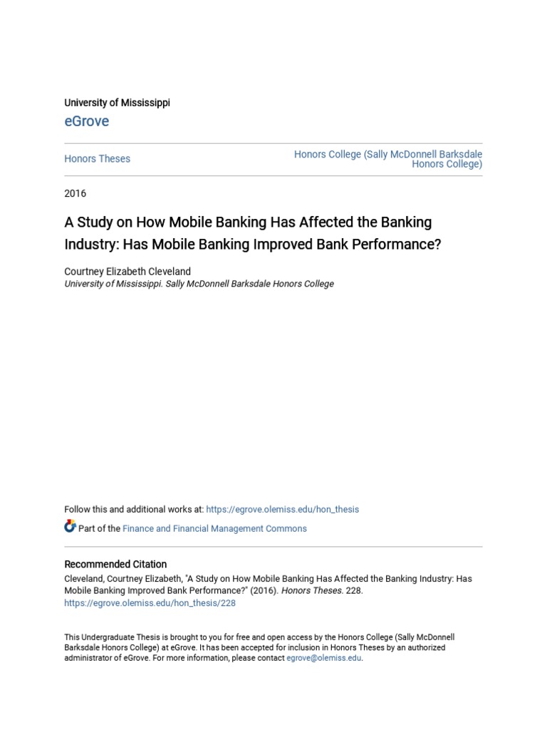 A Study On How Mobile Banking Has Affected The Banking Industry | PDF ...