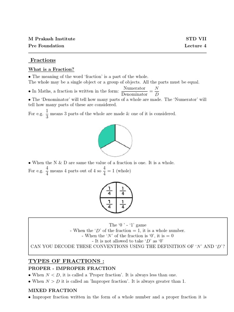 Fractions | PDF | Language Arts & Discipline | Teaching Methods & Materials