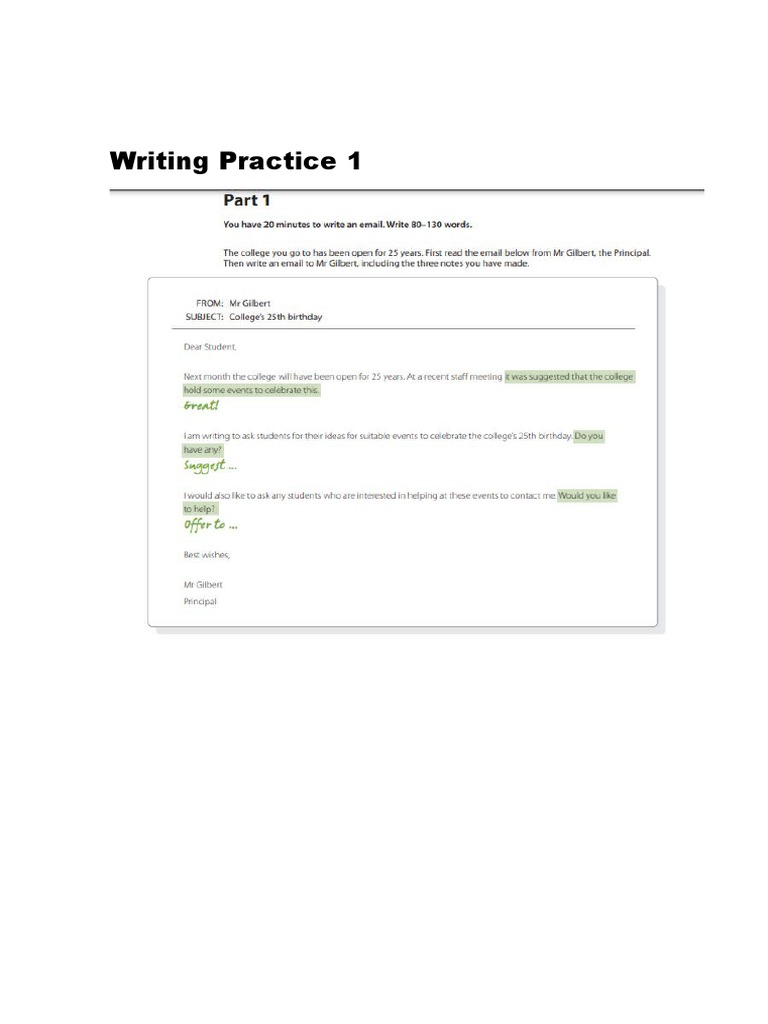 Writing Practice 1-Oxford Test of English | PDF