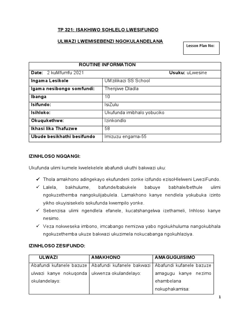 Ukuhlaziywa Kwenkondlo YesiZulu | PDF