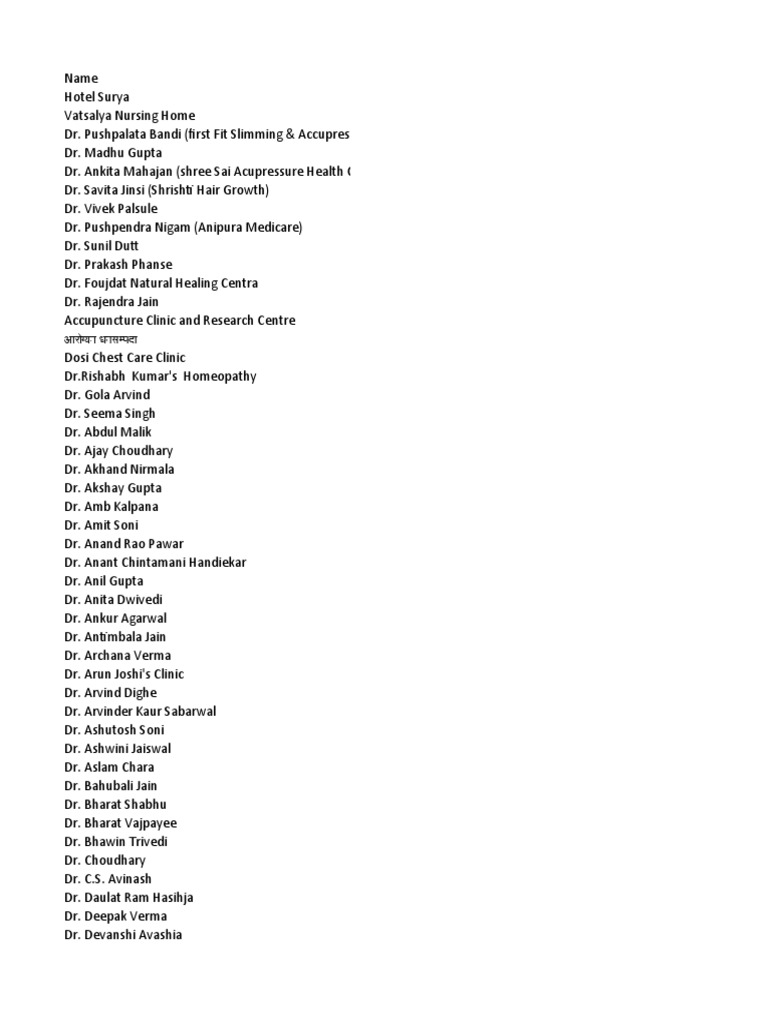 Doctor & Hospital Data | PDF