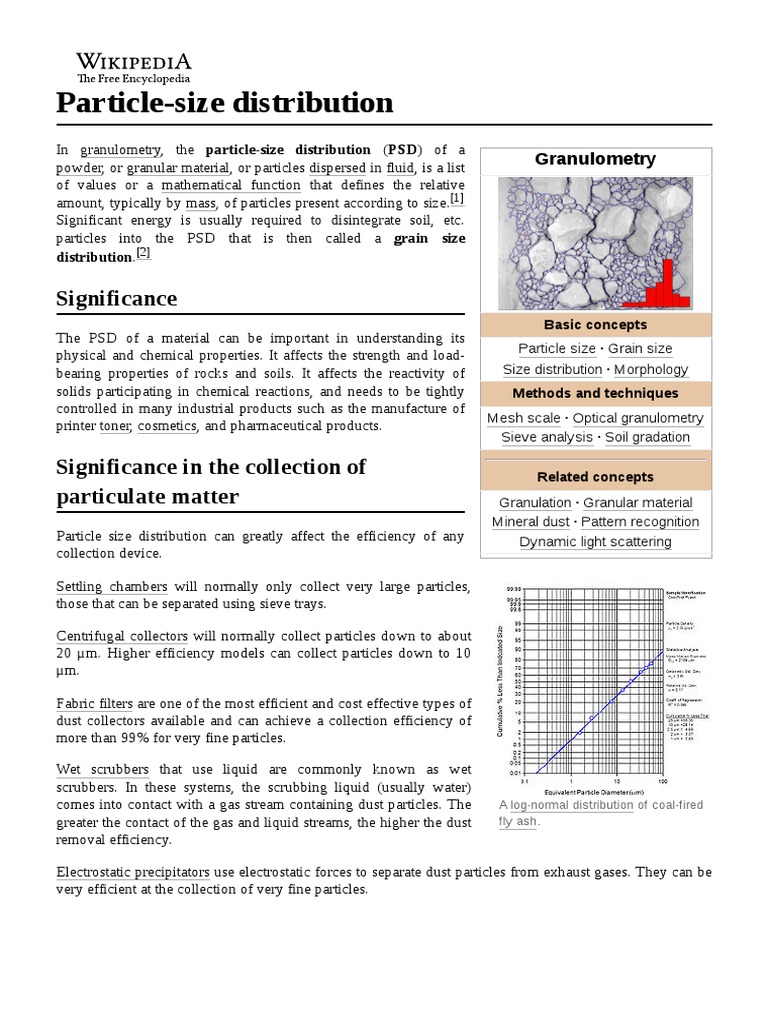 Particle-Size Distribution | PDF | Particle Size Distribution | Physical Sciences