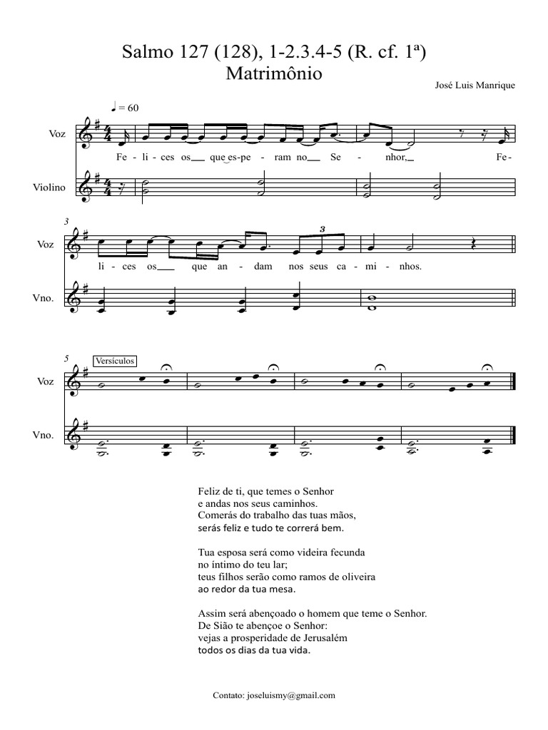 7 - Salmo 127 (128) Matrimonio - Partitura Completa | PDF