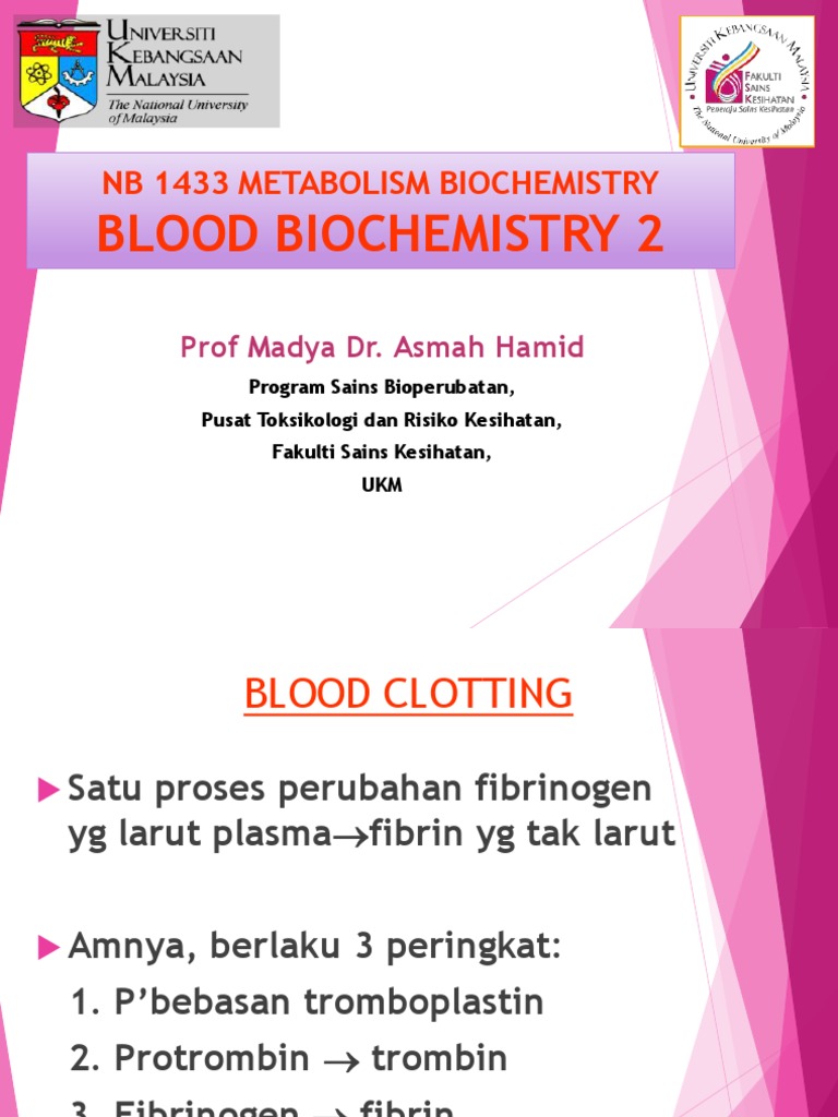 Blood Biochemistry 2 (2021) | PDF | Thrombus | Coagulation