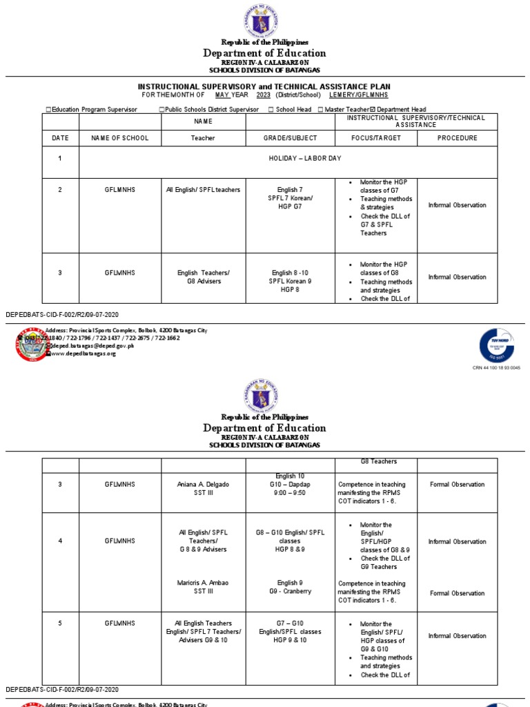 MAY - DEPEDBATS - CID - F - 002 - Instructional-Supervisory-and ...