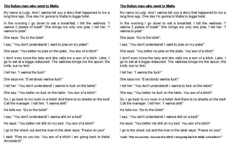 The Italian Man Who Went To Malta | PDF